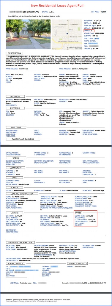 Updated Residential Lease Agent Full Report – CRMLS Knowledgebase