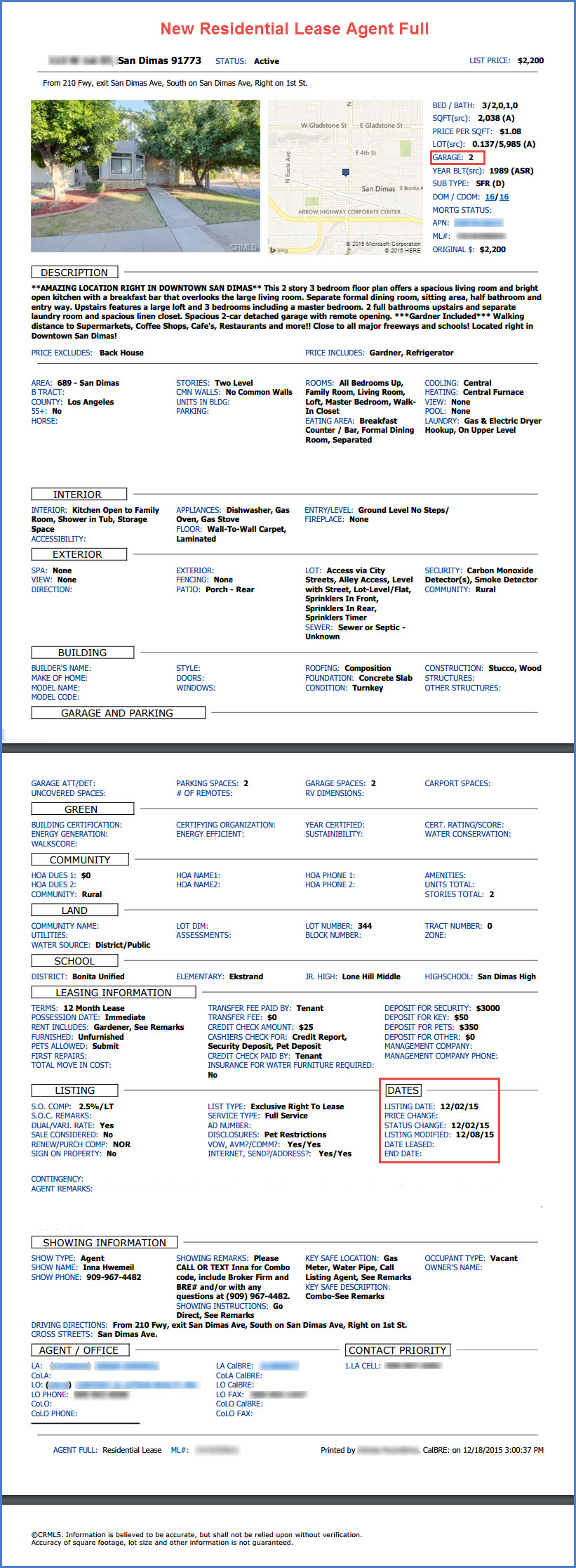 Updated Residential Lease Agent Full Report – CRMLS Knowledgebase