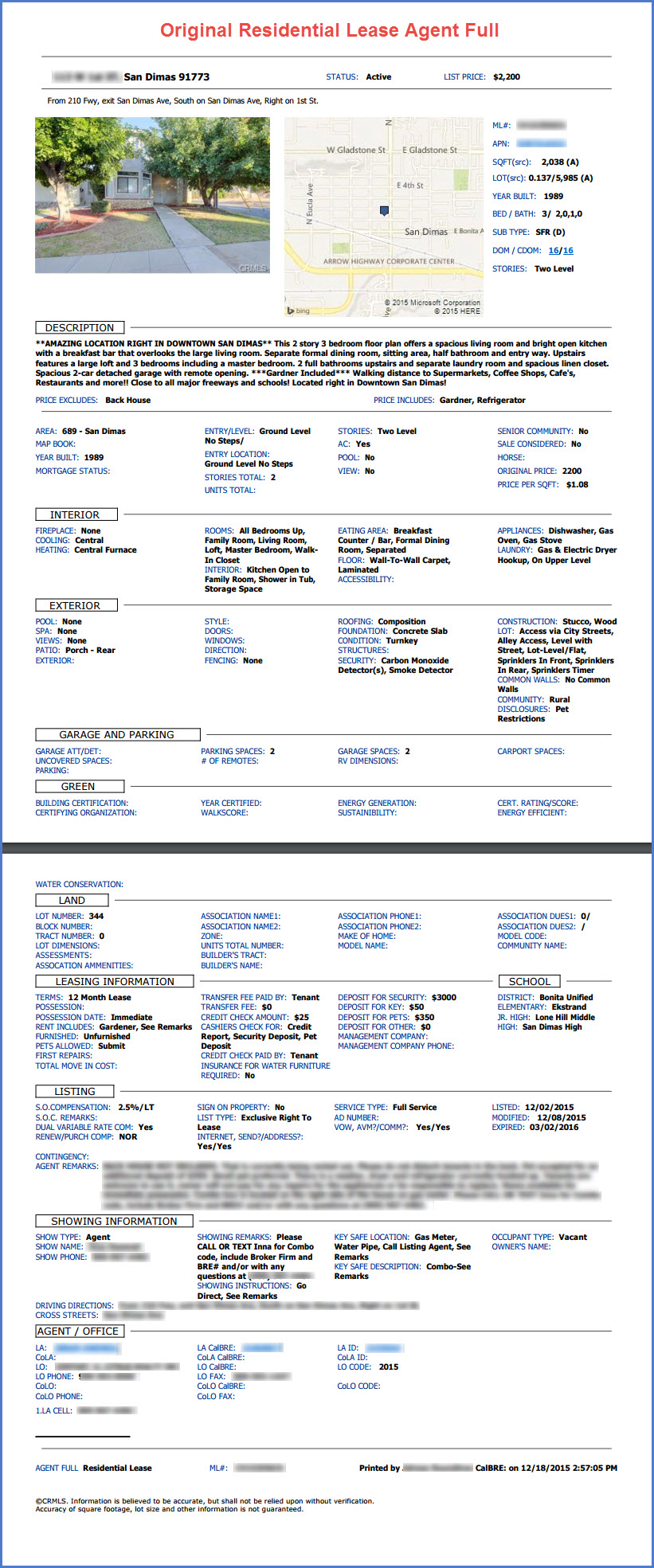 Updated Residential Lease Agent Full Report – CRMLS Knowledgebase