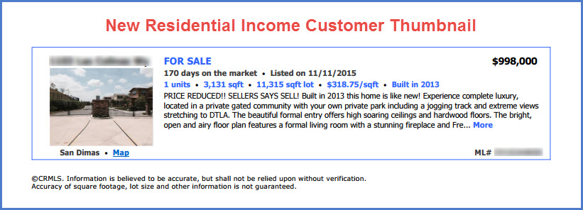 New Customer Thumbnail Displays - CRMLS Knowledgebase