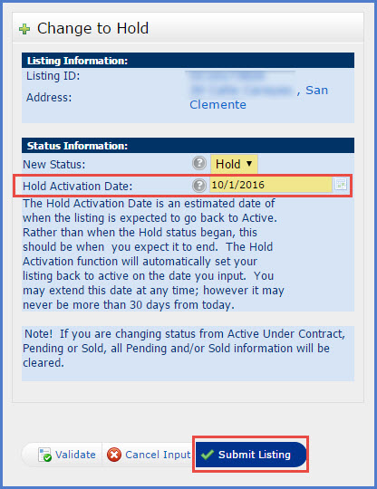 What is HOLD Status? | CRMLS Knowledgebase