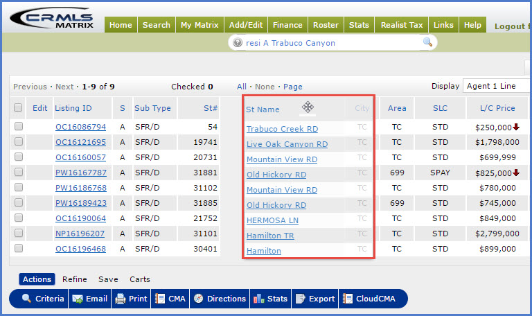 Matrix: How to Customize the Agent 1 Line Display – CRMLS Knowledgebase