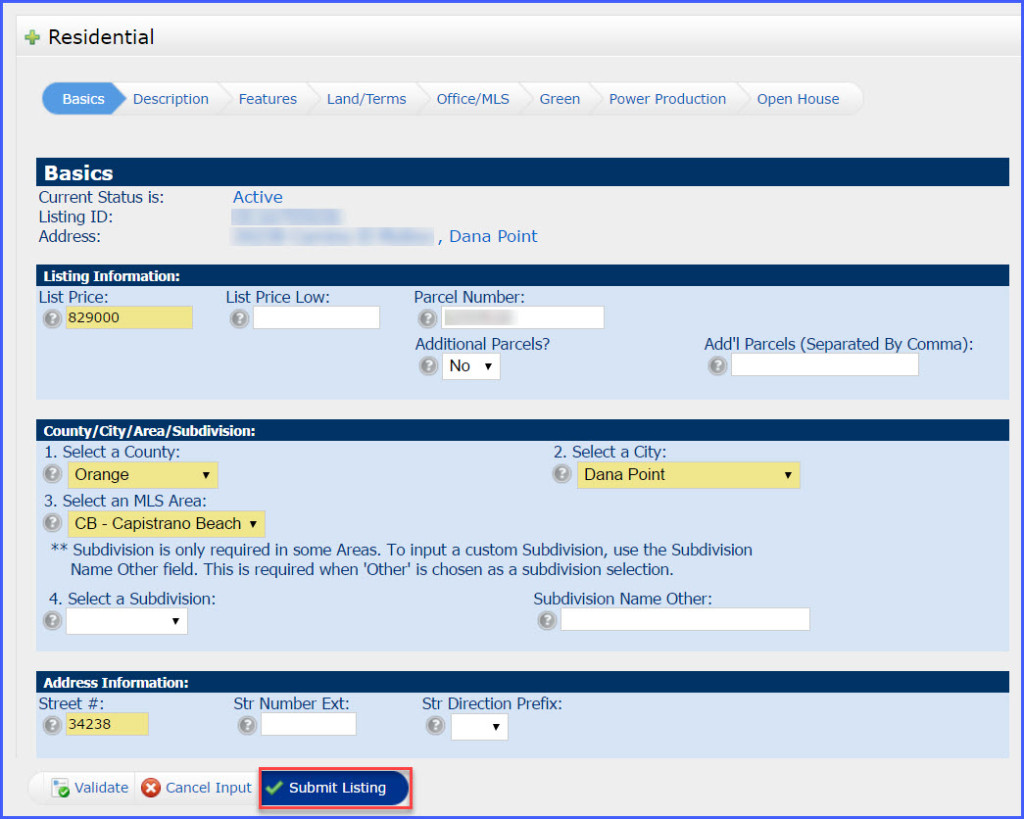 Matrix: How to Modify a Listing | CRMLS Knowledgebase