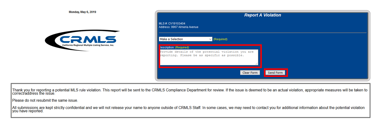 HowToReportaViolation-3 – CRMLS Knowledgebase