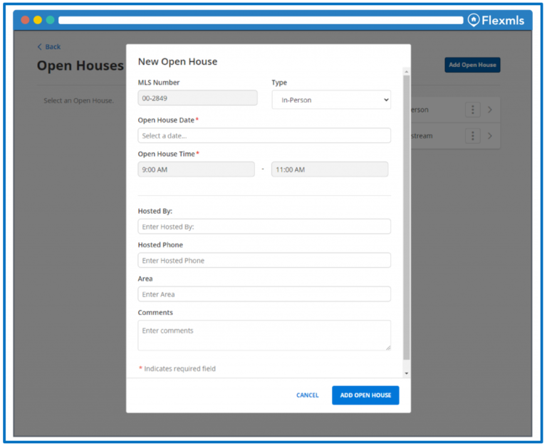 Flexmls Update: Flexmls Pro app - Add a Livestream Open House - CRMLS Knowledgebase