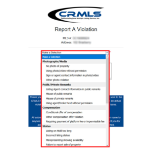 Matrix: How to Report a Potential Violation - CRMLS Knowledgebase