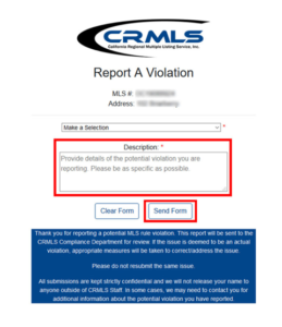 Matrix: How to Report a Potential Violation - CRMLS Knowledgebase