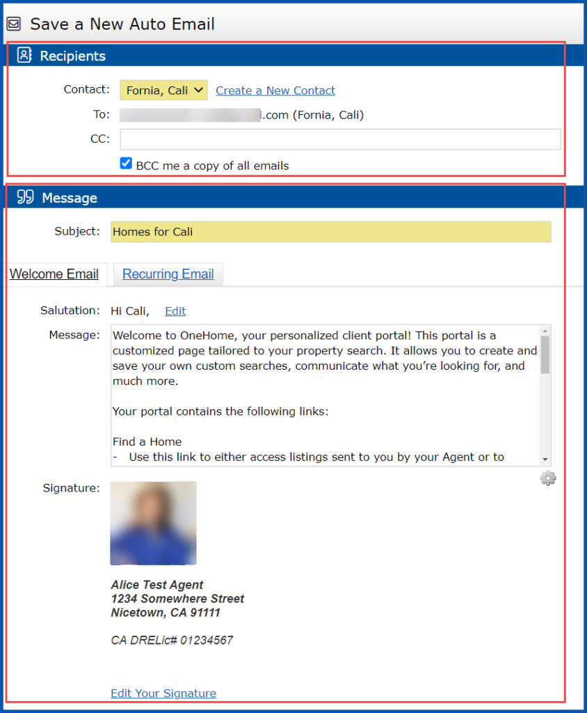 Matrix: How to Create an Auto Email - CRMLS Knowledgebase