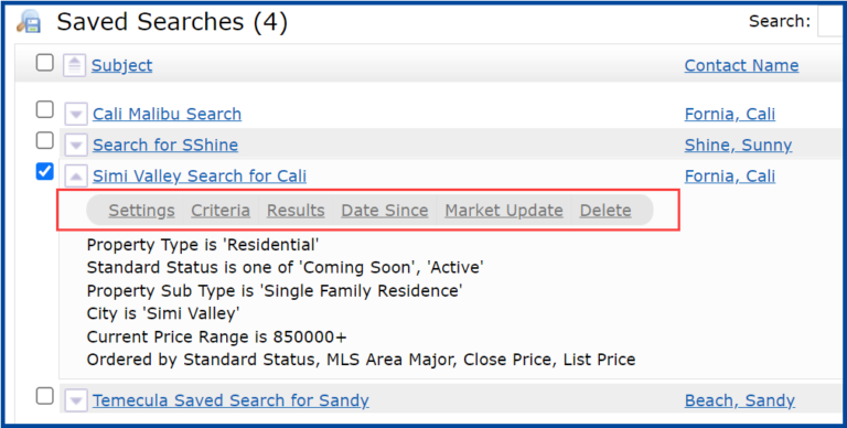 Matrix: How to Manage Saved Searches - CRMLS Knowledgebase