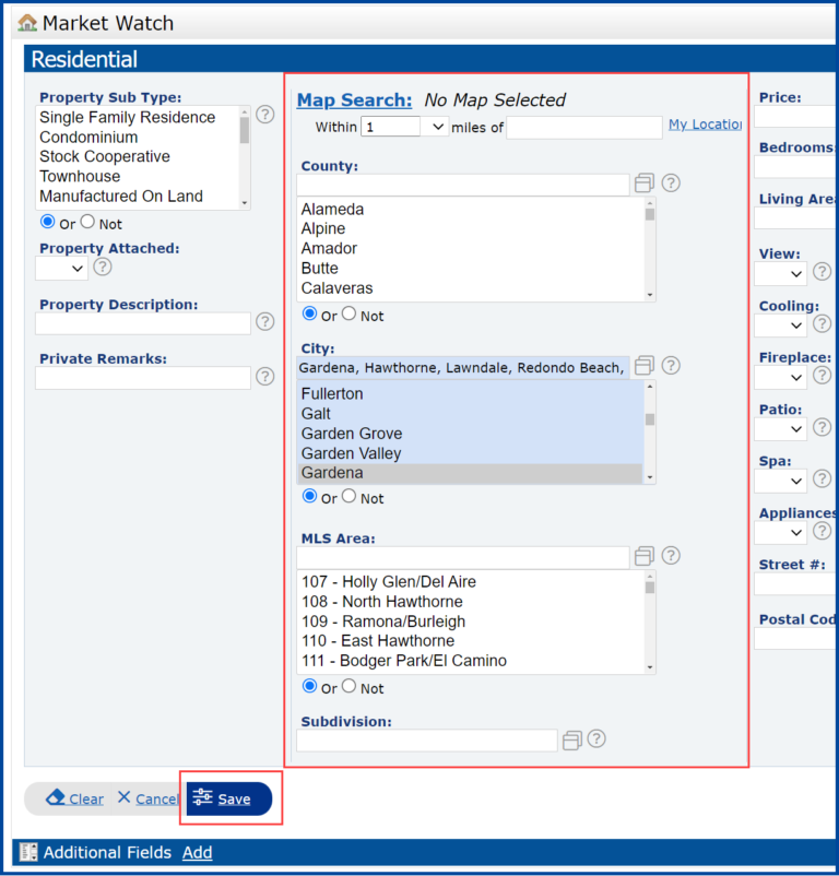 Matrix: How to Customize Your Market Watch - CRMLS Knowledgebase