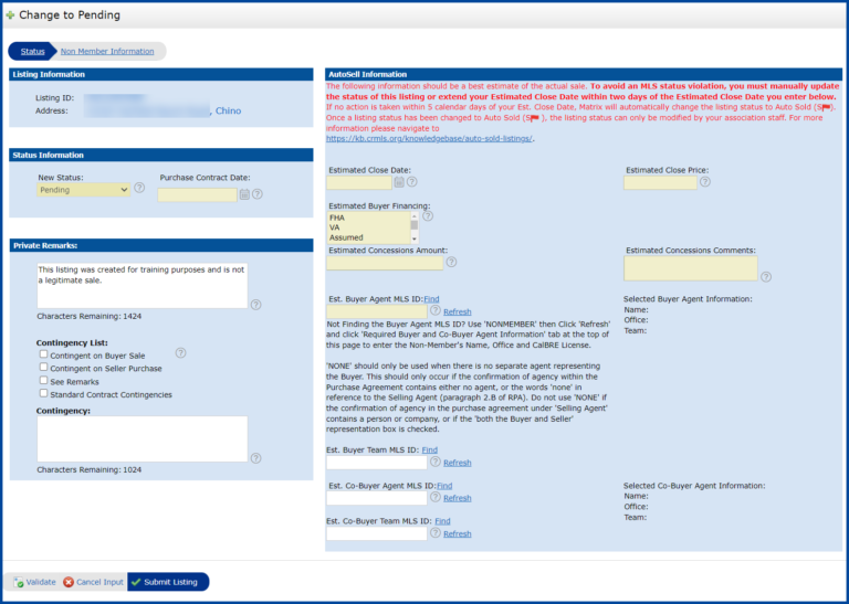 Matrix: How to Modify a Listing - CRMLS Knowledgebase