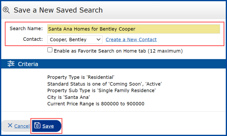 Matrix: How to Save a Search - CRMLS Knowledgebase