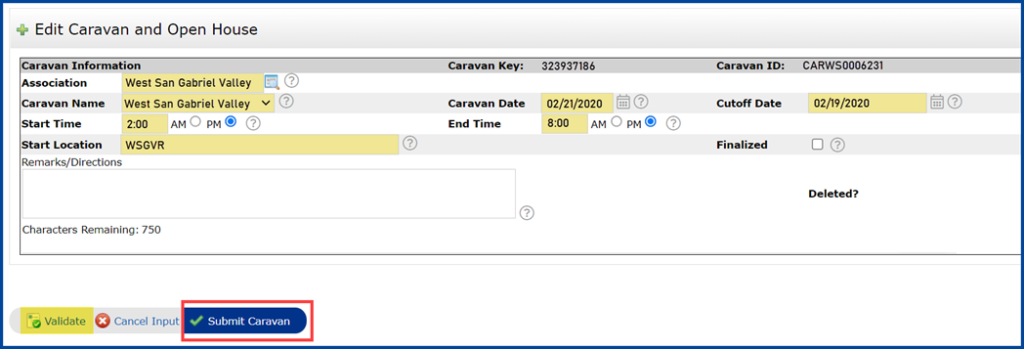 Matrix: How to Modify A Caravan (Association Staff) - CRMLS Knowledgebase