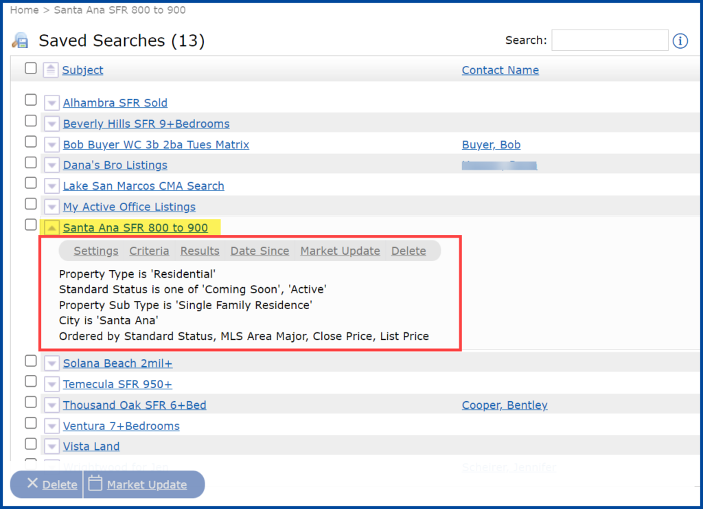 Matrix: How to Monitor Your Favorite Search - CRMLS Knowledgebase