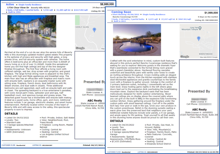 Matrix: Residential Search Report Displays – CRMLS Knowledgebase