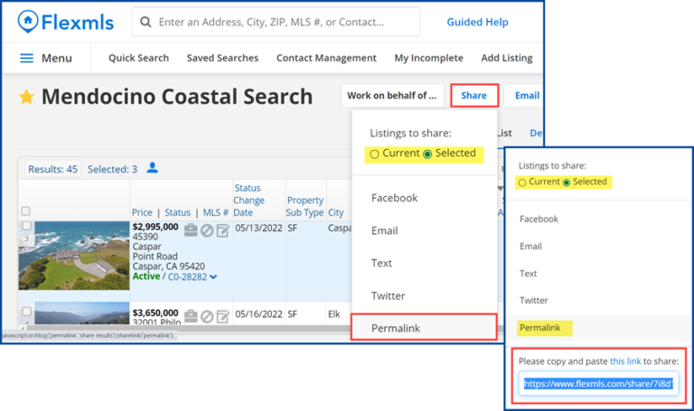 Flexmls: How to Share Listings - CRMLS Knowledgebase