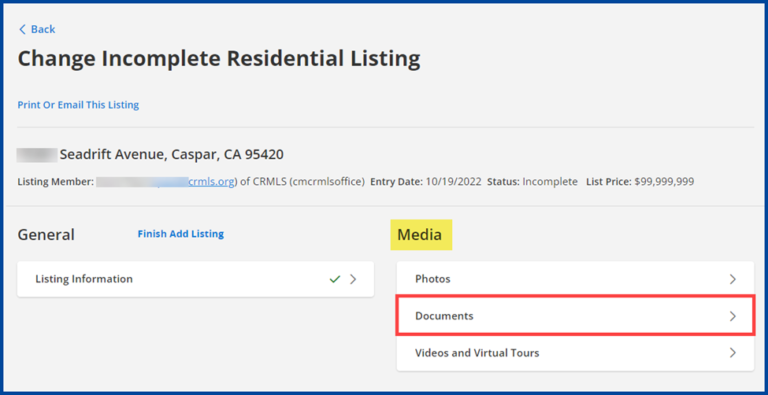 Flexmls: Add/Change Listing Documents - CRMLS Knowledgebase