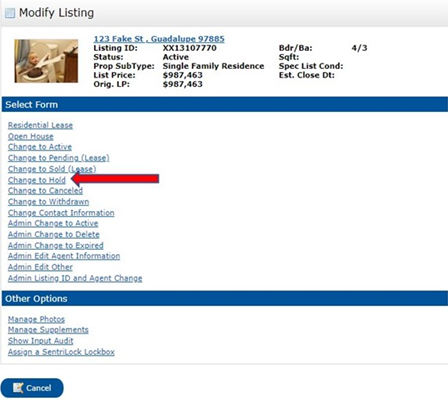 Matrix: What is HOLD Status? – CRMLS Knowledgebase