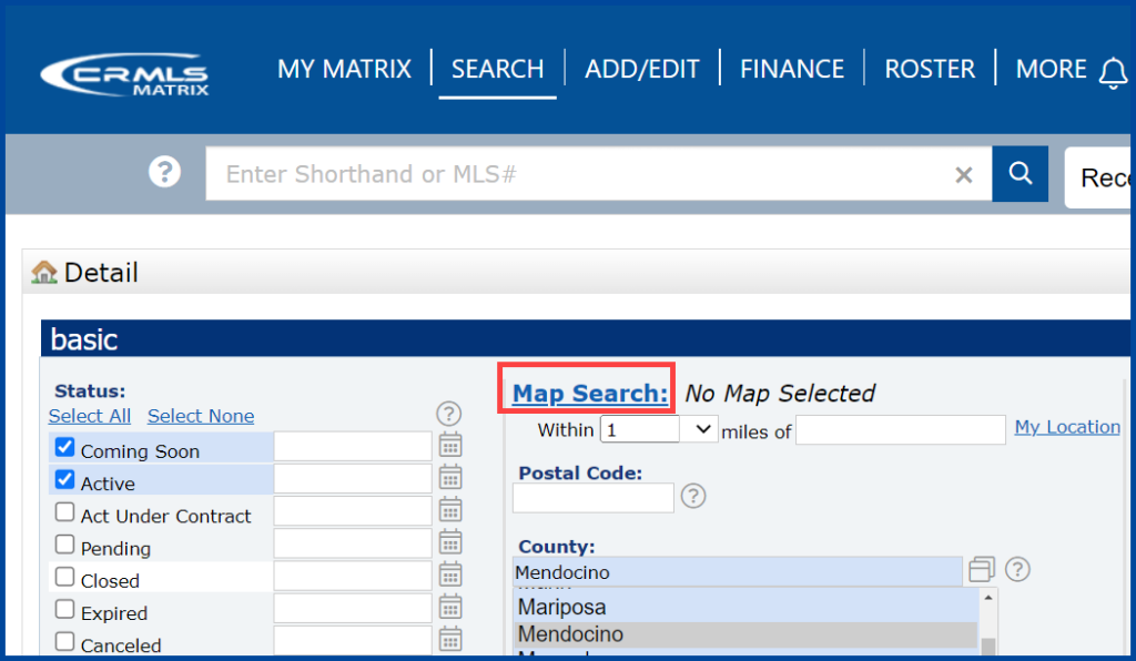 Matrix: How to Search Using Map Layers - CRMLS Knowledgebase