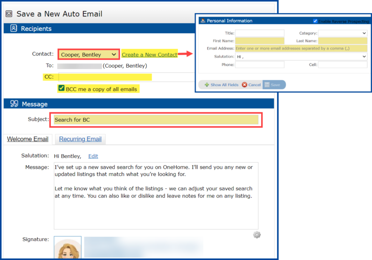 Matrix: Auto Email - How to Make Available for Reverse Prospect - CRMLS Knowledgebase