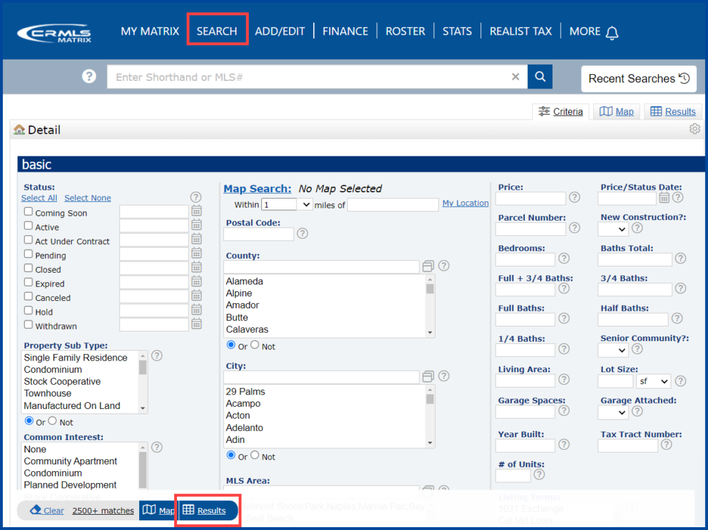 Matrix: How to Create a Quick CMA Report - CRMLS Knowledgebase