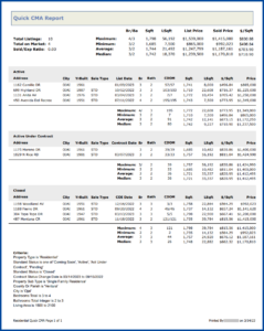 Matrix: How to Create a Quick CMA Report - CRMLS Knowledgebase
