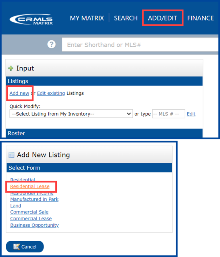 Matrix: How to Add a Residential Lease Listing - CRMLS Knowledgebase