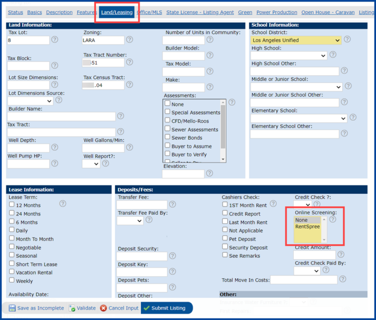 Matrix: How to Add a Residential Lease Listing - CRMLS Knowledgebase
