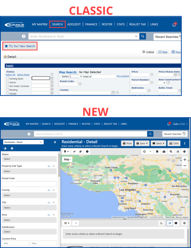 Matrix: The New Search Interface - CRMLS Knowledgebase